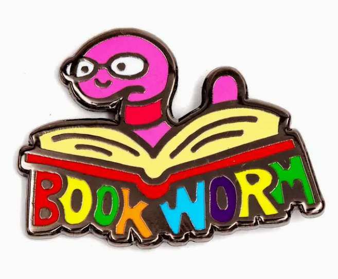 Bookworm Enamel Pin – The Library Marketplace
